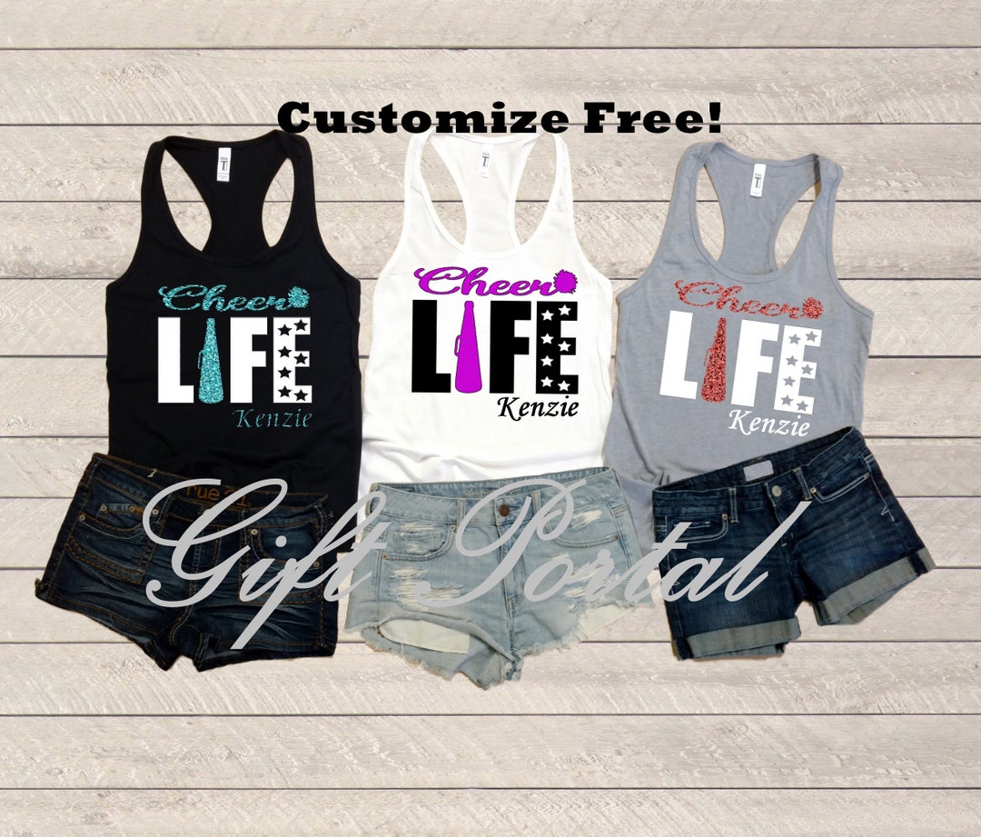 Cheer T-shirt, Cheer Tank, Cheer Tee, Glitter Cheer Hoodie, Cheer ...