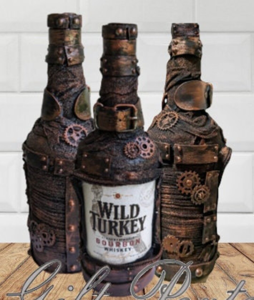 Liquor Bottle, Steampunk Liquor Bottle, Wild Turkey Bottle, Whiskey ...