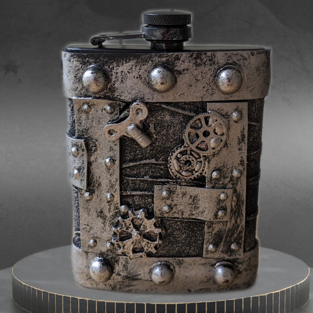 Steampunk Flask, Steampunk Liquor Gift, Best Man Gift, Decorative Flask ...