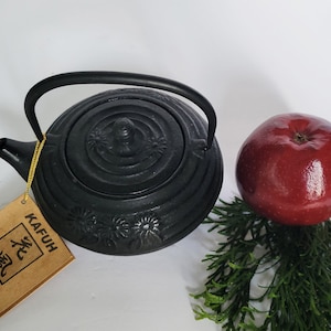 Reduced Kafuh Black Cast Iron Tea Kettle, Floral Design, 8oz Teapot ...