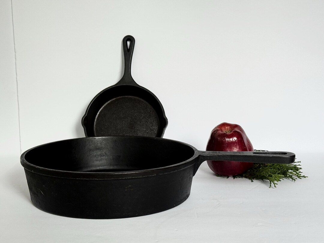 Vintage Cast Iron Skillet Set: 6" Valor & 10" Deep Dish, Mexican Made ...