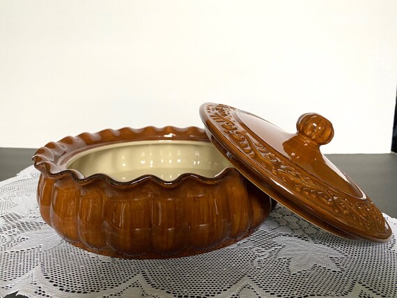 CELEBRATING HOME Stoneware Collection Brown 1.5 Qt Covered - Etsy