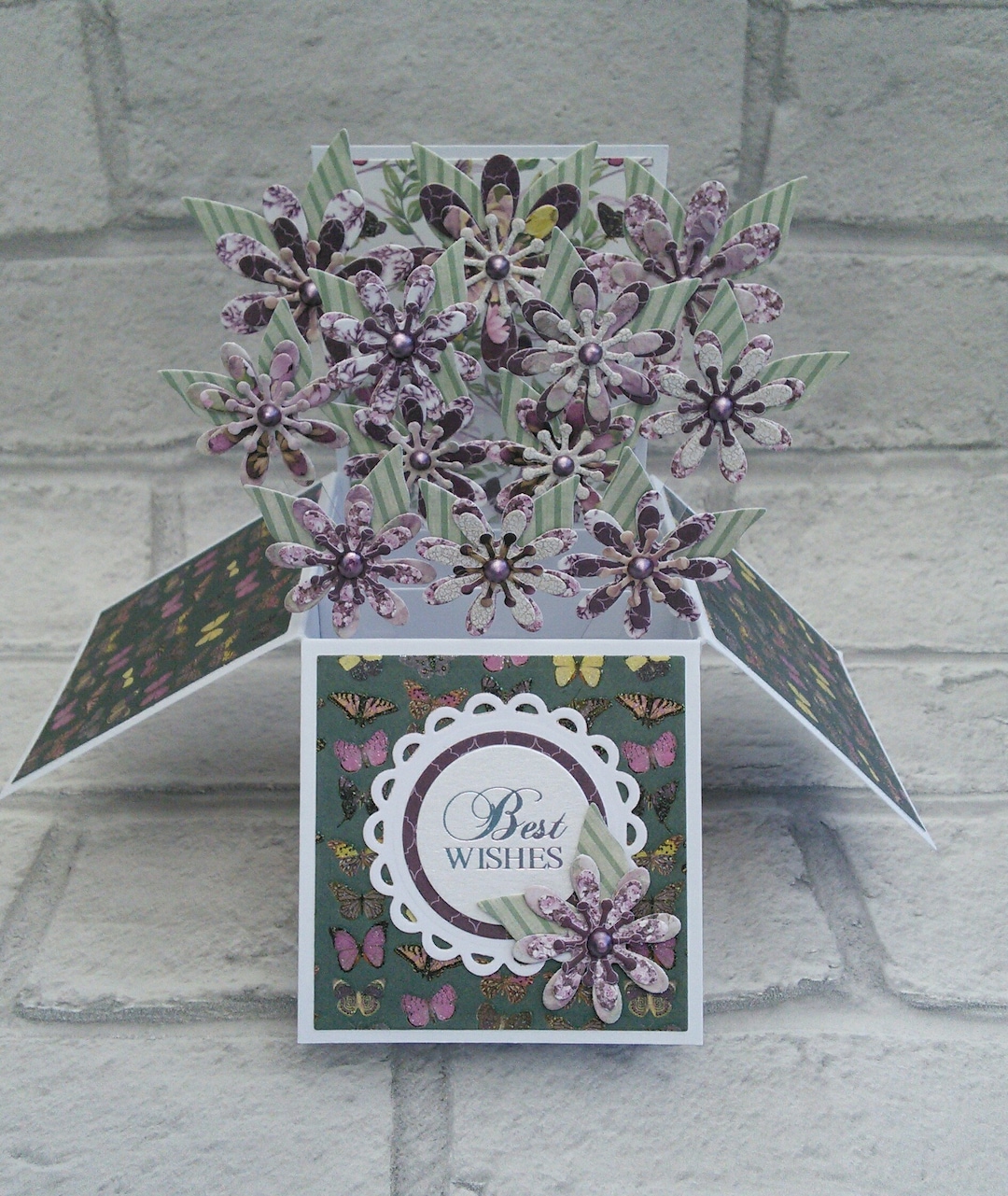 3D Pop up Flower Box Best Wishes Card, 3D Box of Daisies Greeting Card ...