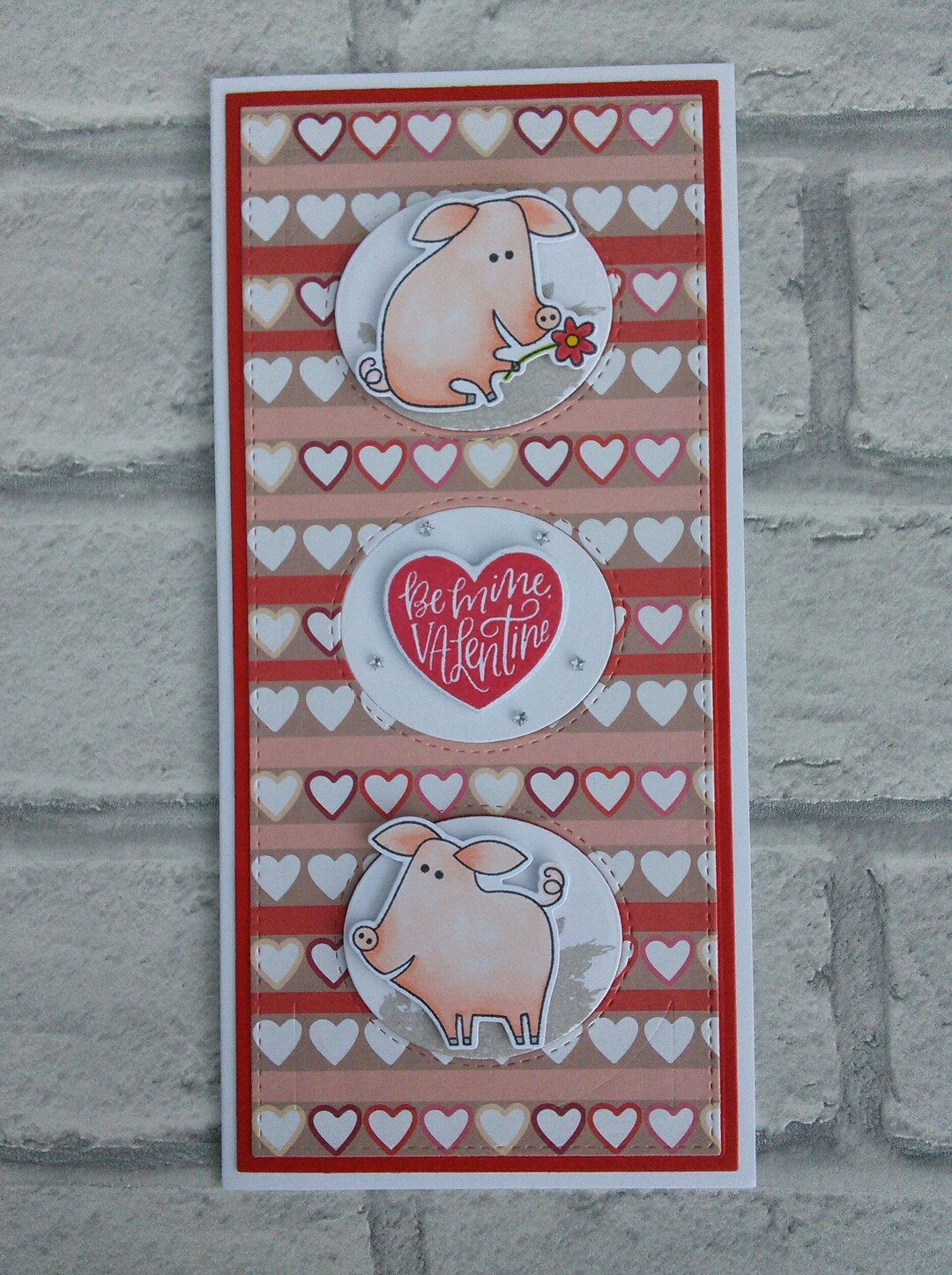 Valentine's Day Piggy Card, Cute Pigs Love Card, be Mine, Valentine ...