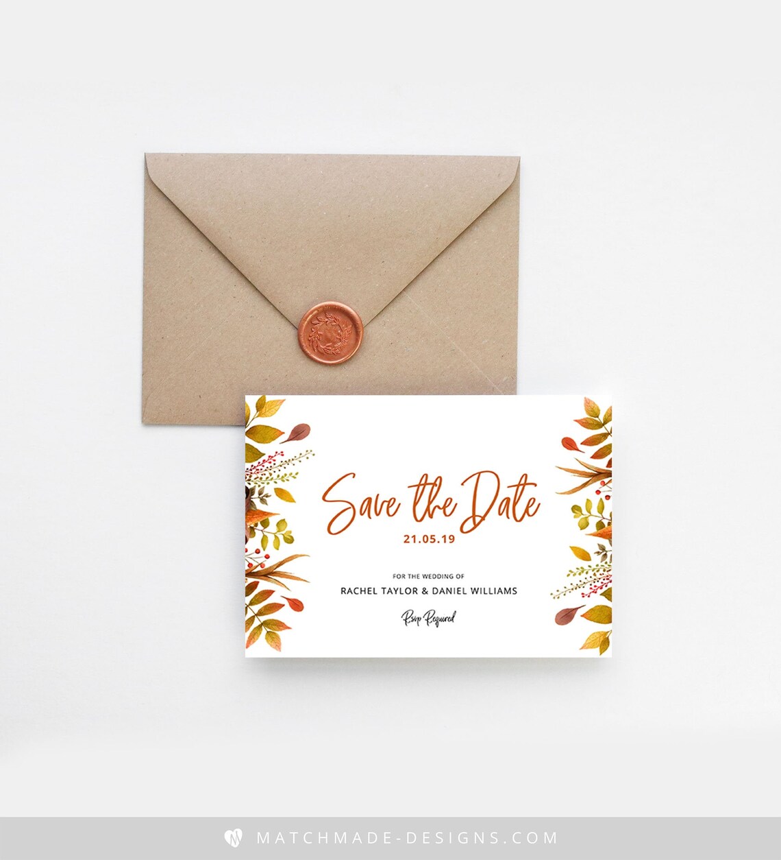 Fall Save the Date Printable Template Fall Leaves Save Our - Etsy UK