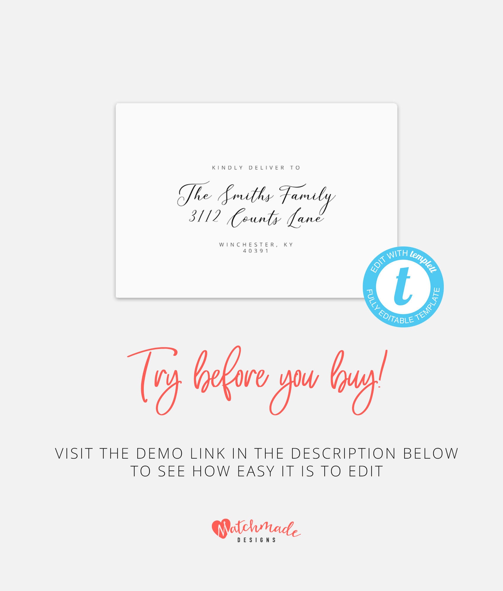 Calligraphy Envelope Addressing Template Simple Envelope - Etsy