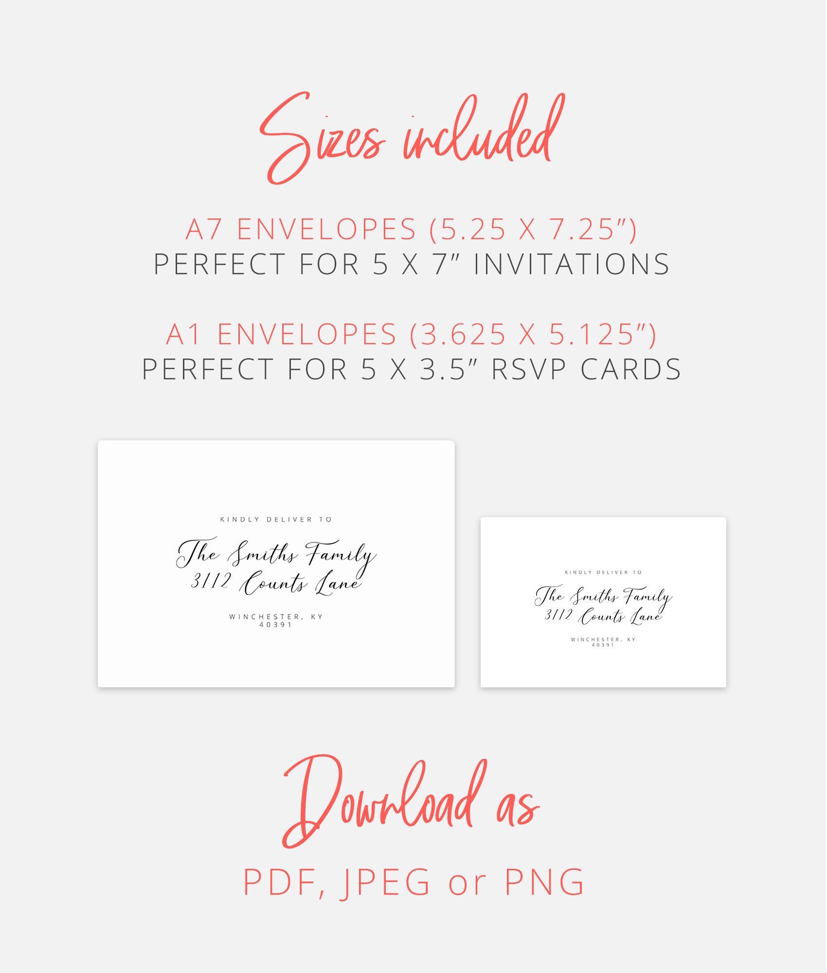 Calligraphy Envelope Addressing Template Simple Envelope - Etsy
