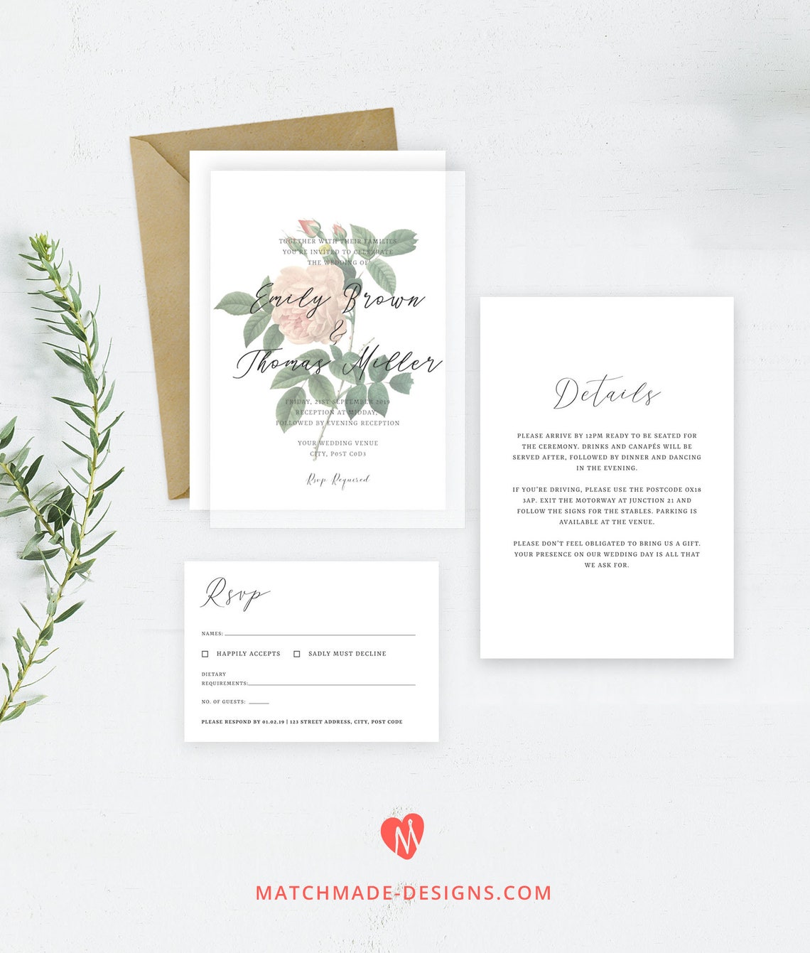 Transparent Wedding Invitation Template Clear Wedding Invite - Etsy