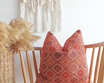 Terracotta Red Turkish Kilim Pillow Cover Kilim Pillow Lumbar Pillow 12 ...