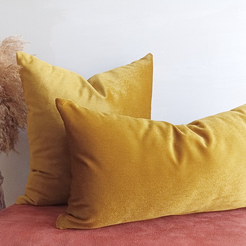 Mustard Velvet Pillow - Etsy