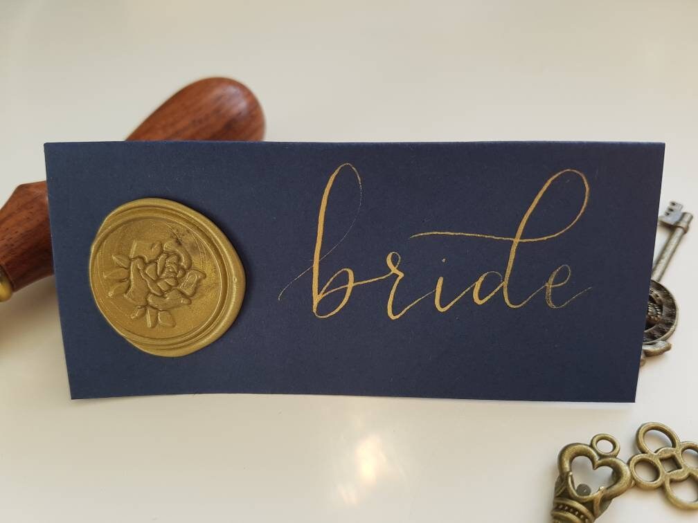 Navy Placecards Table Name Cards Escort Cards Wax Seal | Etsy UK