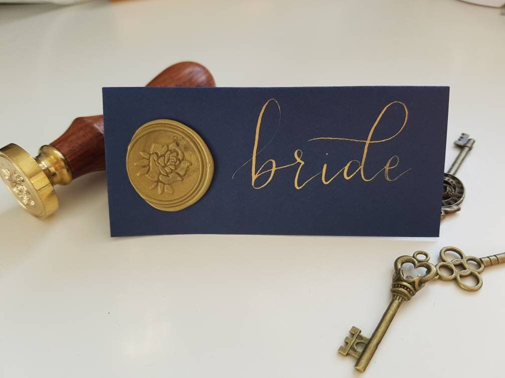 Navy Placecards Table Name Cards Escort Cards Wax Seal | Etsy UK