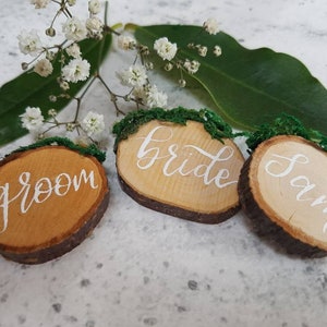 Wooden Slice Name Cards, Rustic Name Setting, Wooden Placecards, Rustic ...