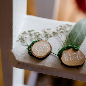 Wooden Slice Name Cards, Rustic Name Setting, Wooden Placecards, Rustic ...