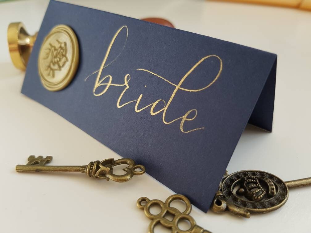 Navy Placecards Table Name Cards Escort Cards Wax Seal | Etsy UK