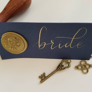 Navy Placecards, Table Name Cards, Escort Cards, Wax Seal Placecards ...