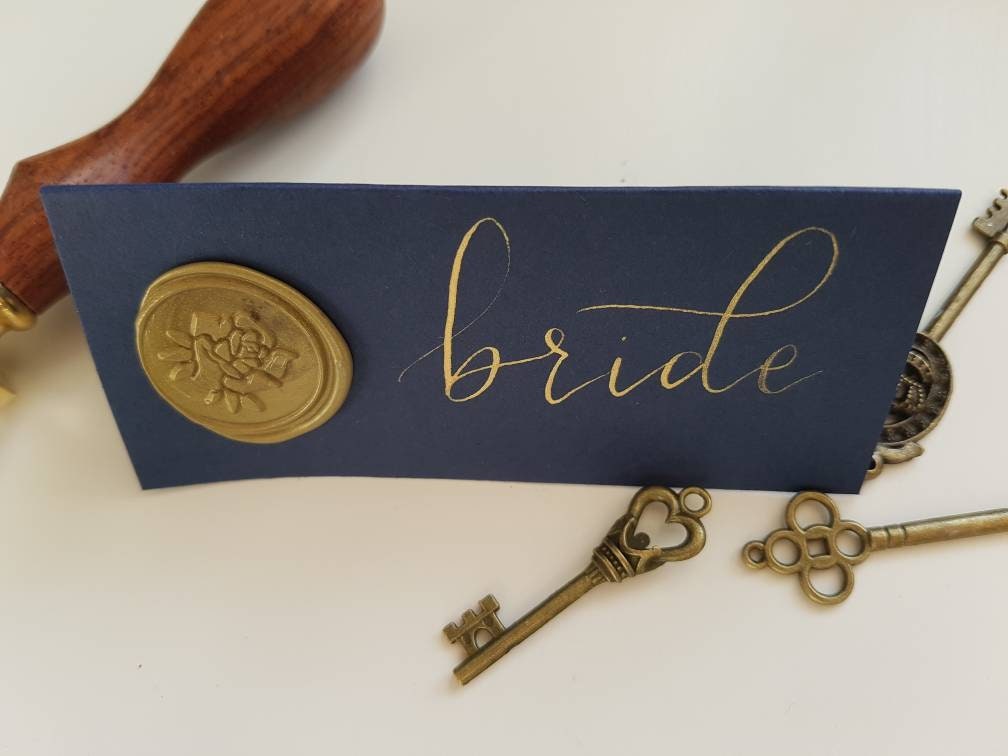 Navy Placecards Table Name Cards Escort Cards Wax Seal | Etsy UK