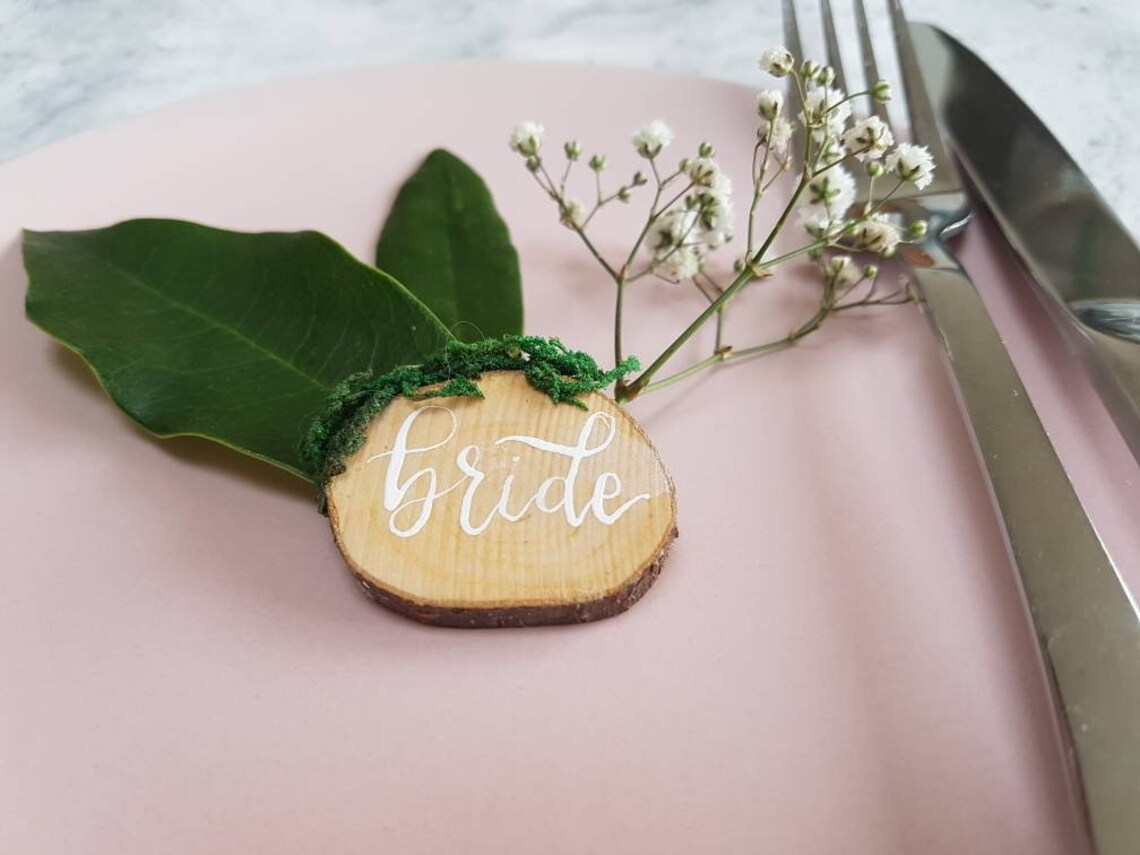 Wooden Slice Name Cards Rustic Name Setting Wooden - Etsy UK