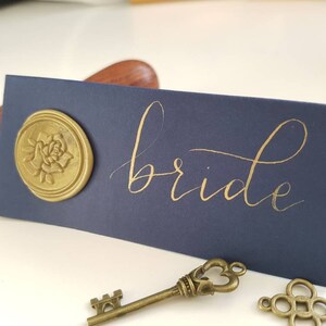 Navy Placecards, Table Name Cards, Escort Cards, Wax Seal Placecards ...