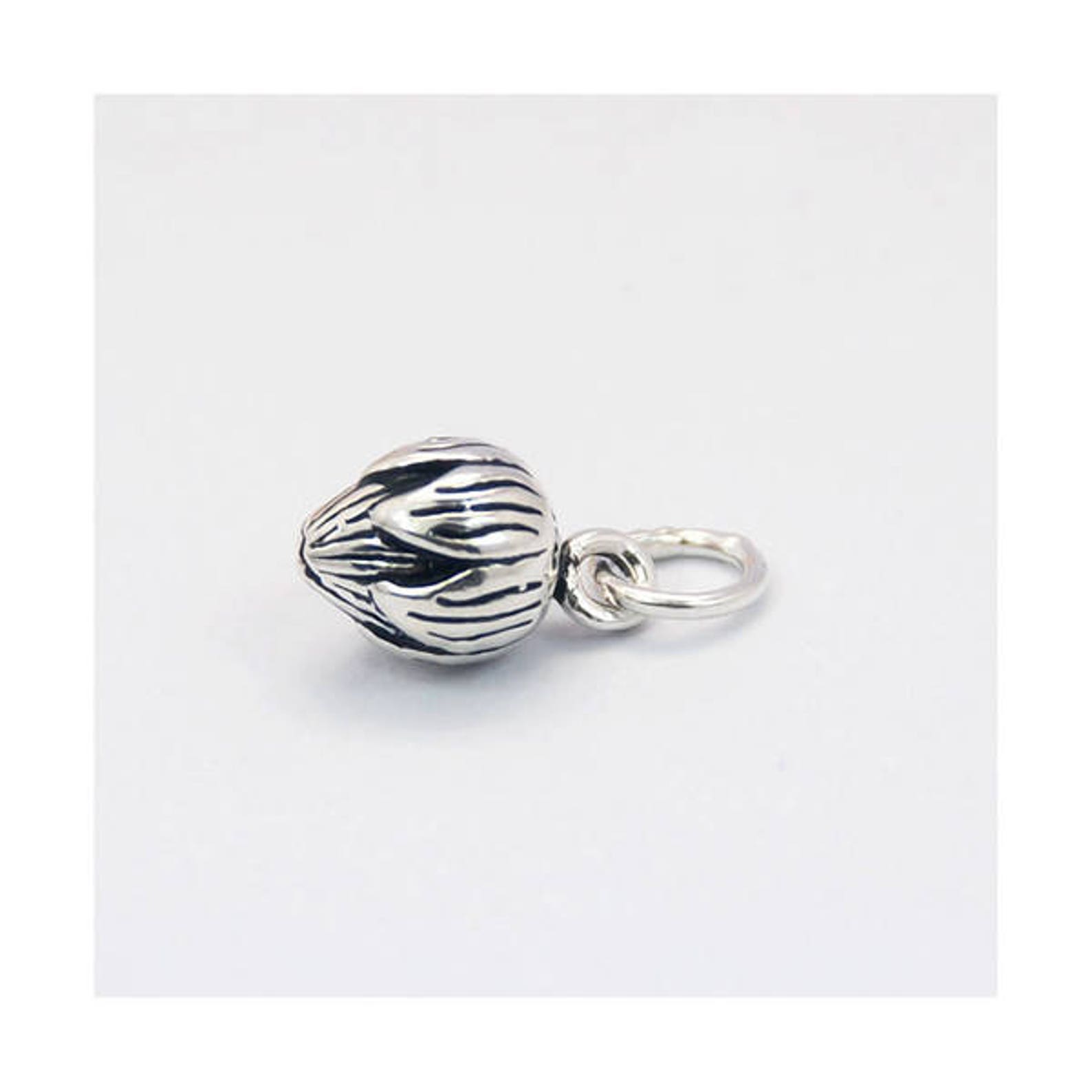 1 Bead Bali Oxidized 925 Sterling Silver Lotus Bud Charm F220 - Etsy