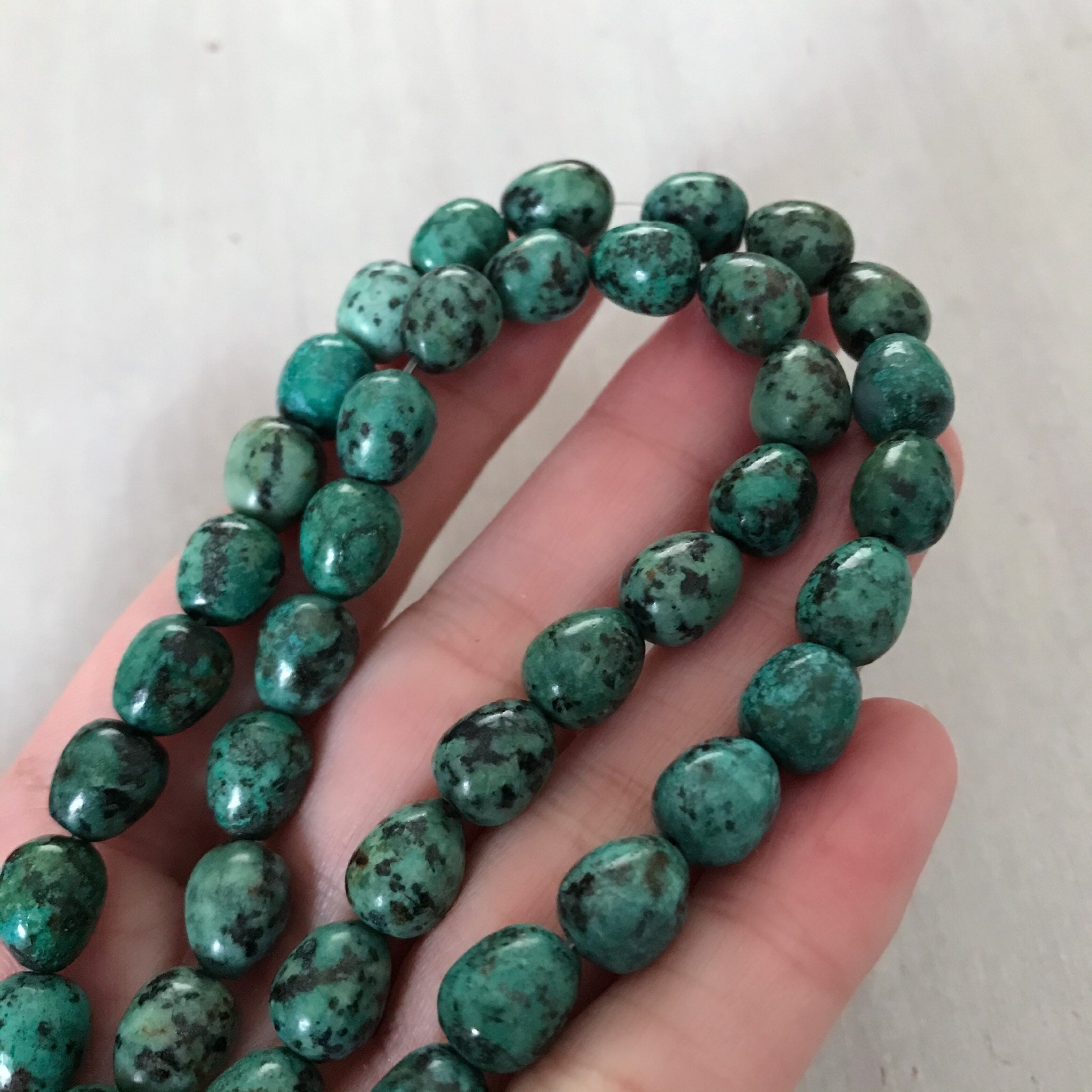 Natural African Turquoise 9.5mm Smooth 8 Briolettes Green - Etsy
