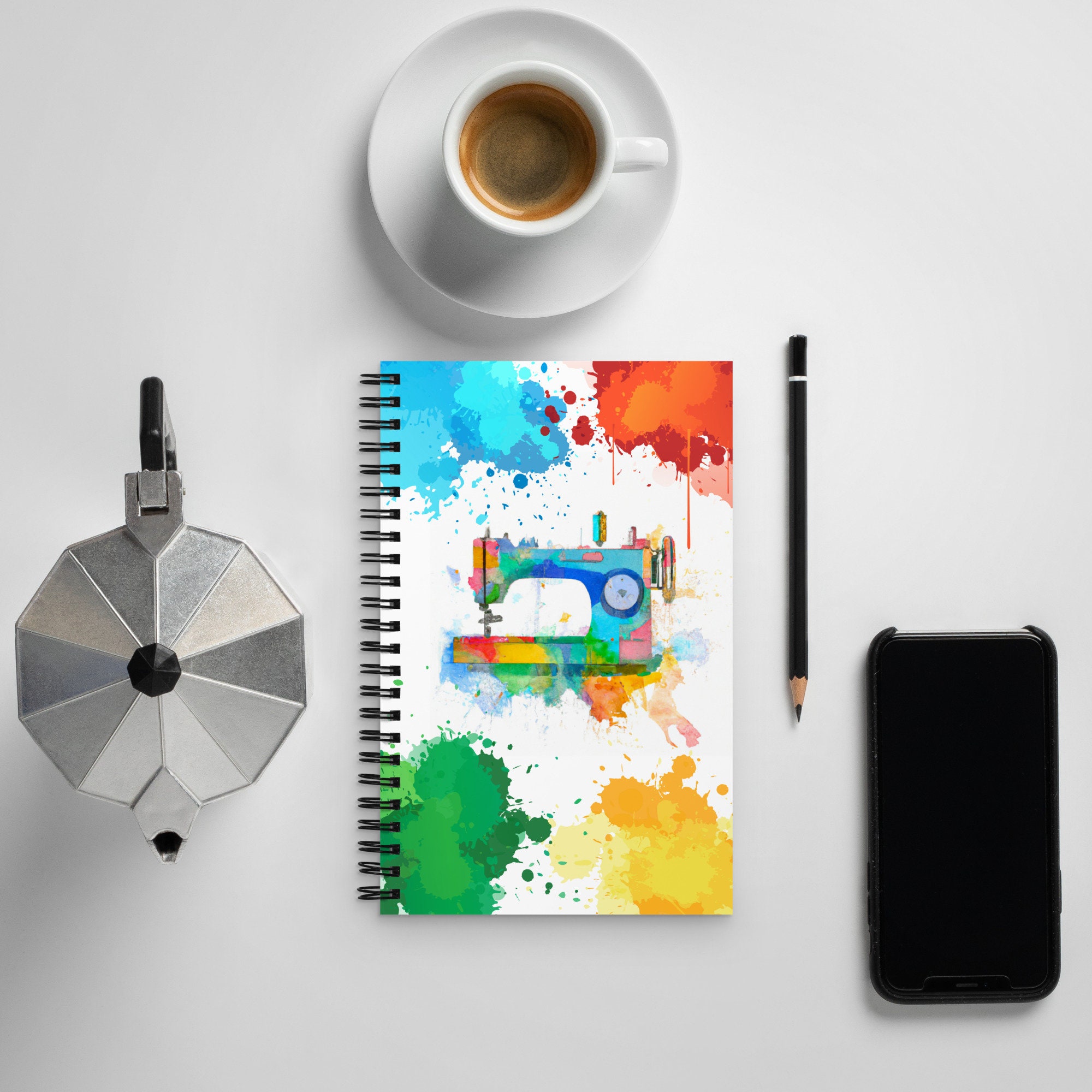 Rainbow Sewing Machine Notebook Sewing Notebook Sewing Journal Quilting ...