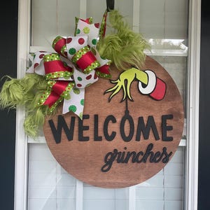 Welcome Grinches Door Hanger - Etsy