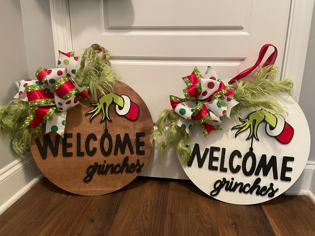 Welcome Grinches Door Hanger - Etsy