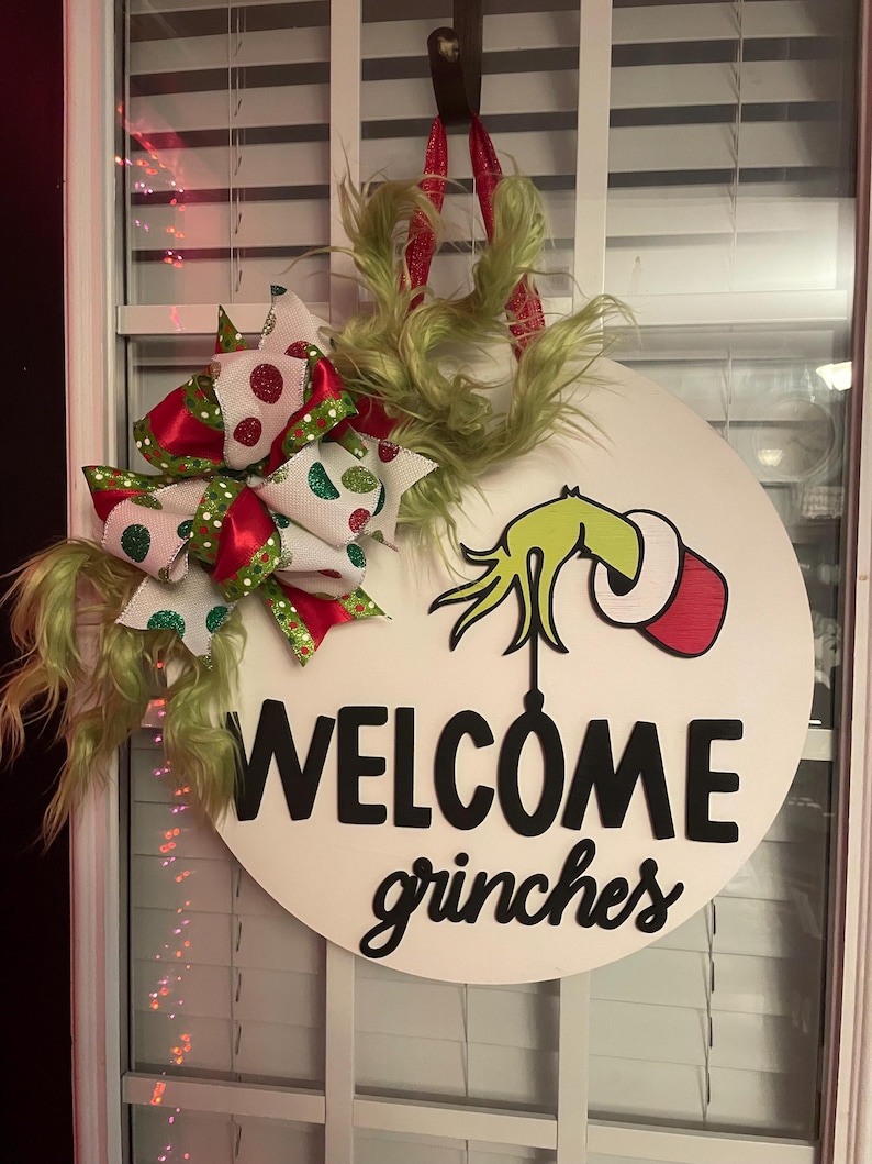 Welcome Grinches Door Hanger - Etsy