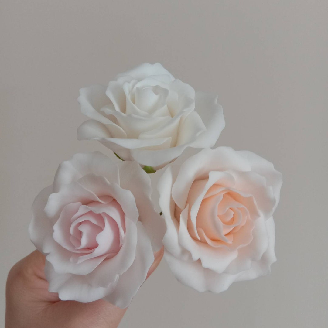 Bespoke Sugarcraft Set of THREE 2 Sugar Roses, Made to Order Cake ...