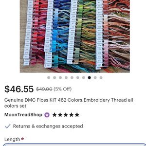 DMC Threads Color Card Cross Stitch Pattern PDF Download - Etsy