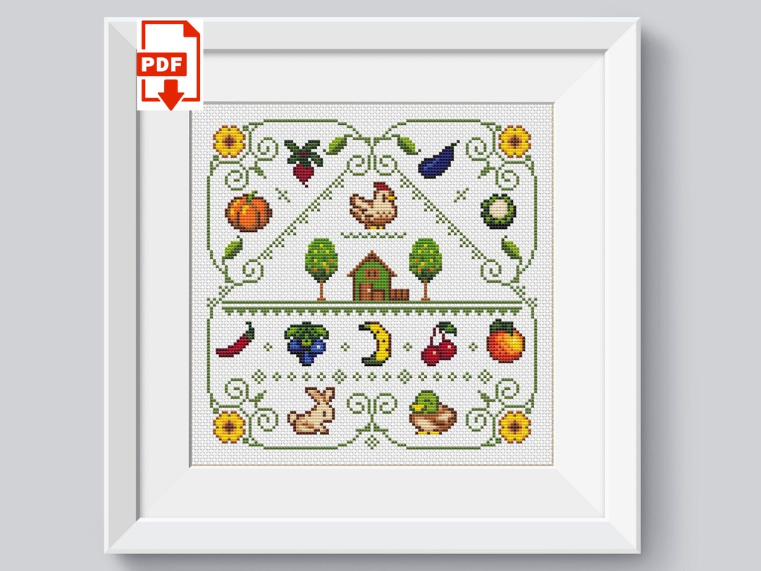 Stardew Valley Cross Stitch Pattern: Village Life Sampler (PDF) - Etsy