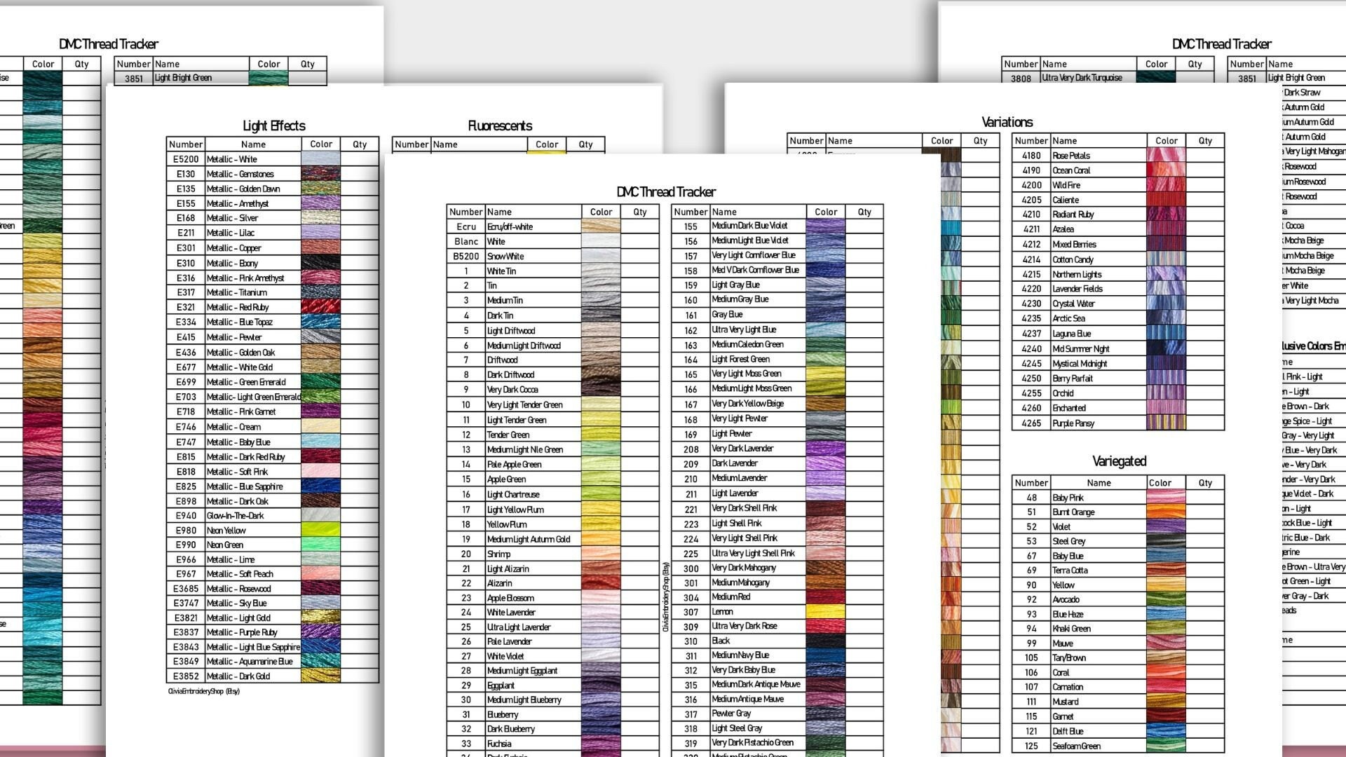 DMC Thread Charts PDF Instant Download Inventory DMC - Etsy Australia