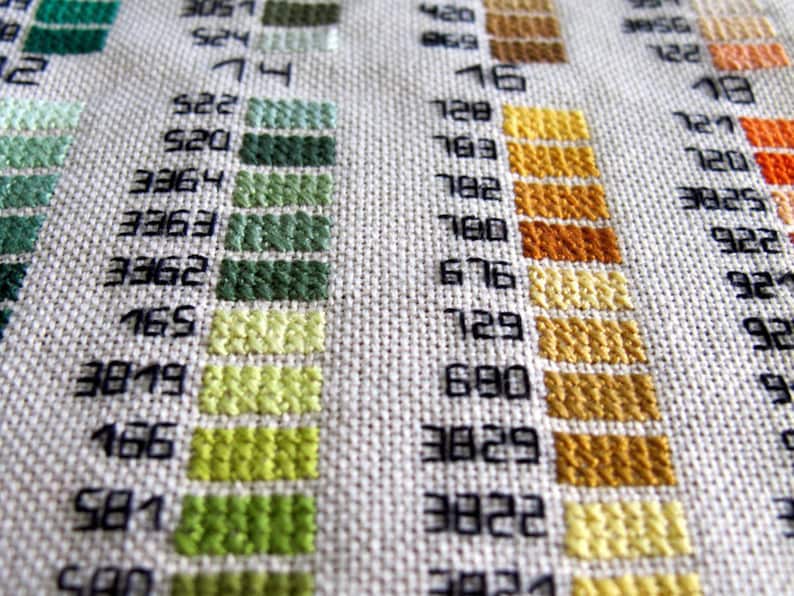 DMC Threads Color Card Cross Stitch Pattern PDF Download - Etsy