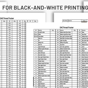 DMC Thread Color Chart: Printable Inventory Tracker (PDF Download) - Etsy