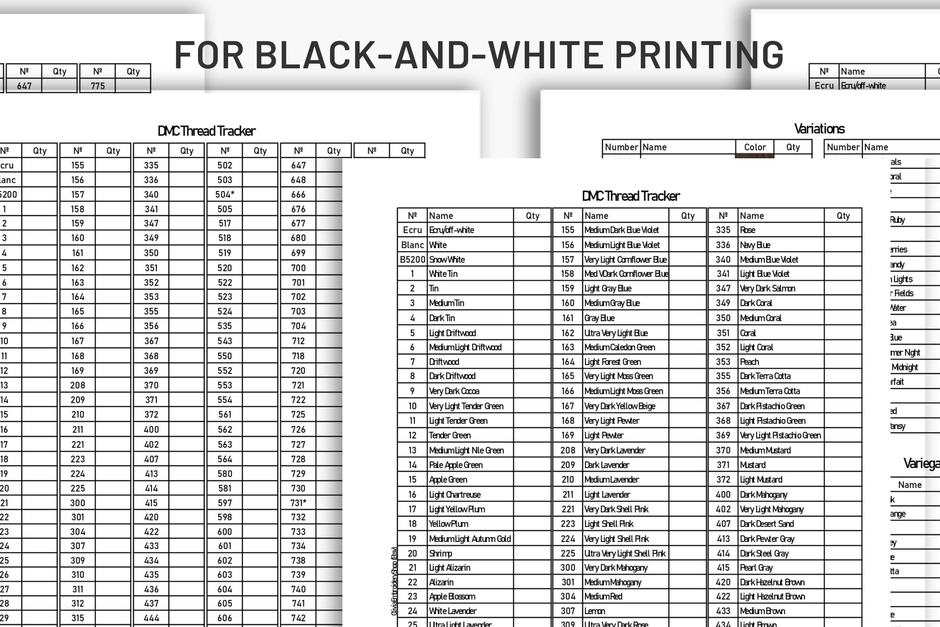 DMC Thread Charts PDF Instant Download Inventory DMC - Etsy Australia