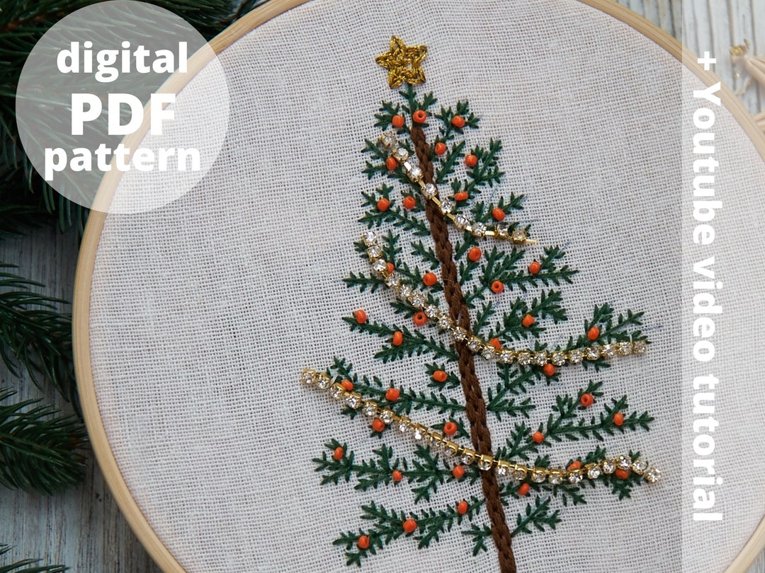 PDF Christmas Tree Hand Embroidery | Embroidery Pattern| Beginner ...