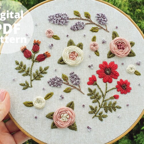 PDF Pattern Video Tutorial Liliac and Rose Blossom Hand - Etsy
