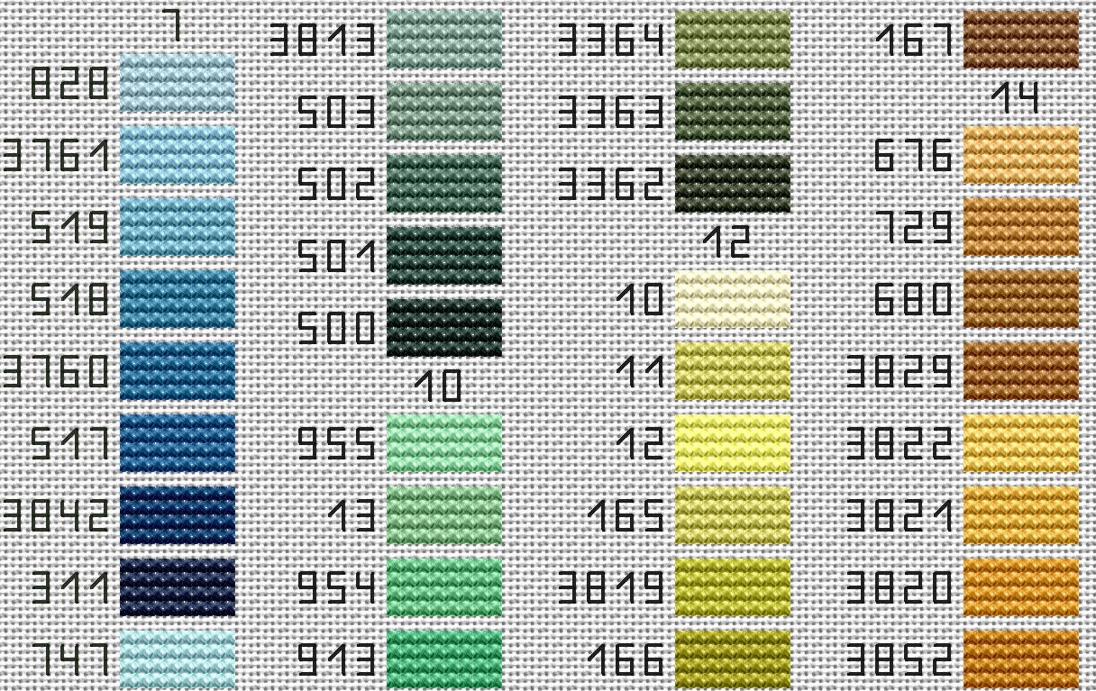 Dmc Color Chart For Cross Stitch Threadcomplete Etsy Full Set Of 447