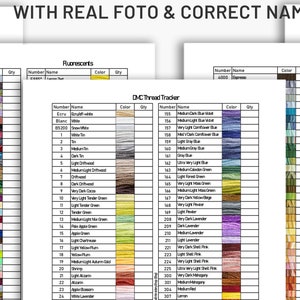 DMC Thread Charts PDF Instant Download, DMC Thread List by Number ...