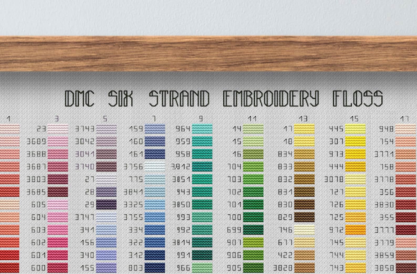 DMC Threads Color Card Cross Stitch Pattern PDF Download - Etsy