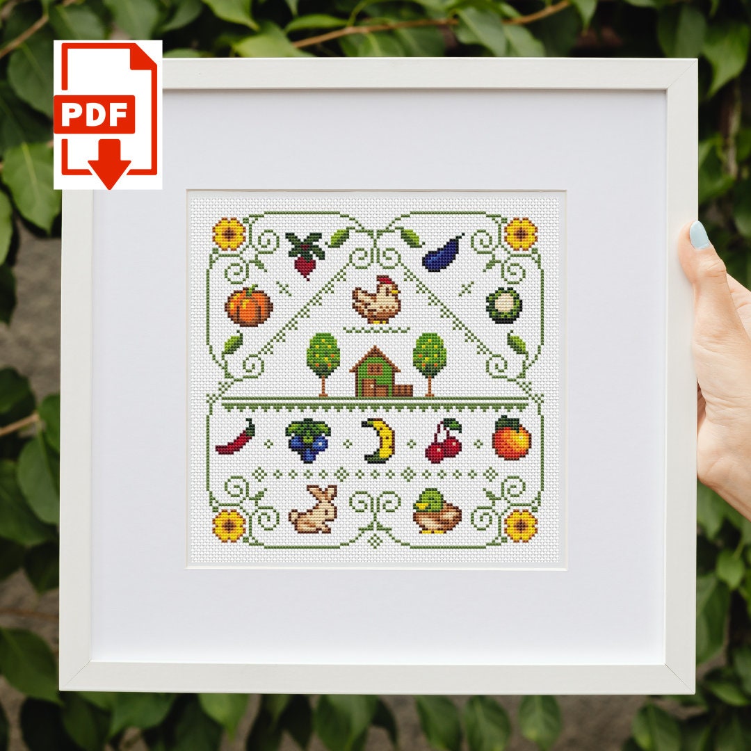 Stardew Valley Cross Stitch Pattern: Village Life Sampler (PDF) - Etsy