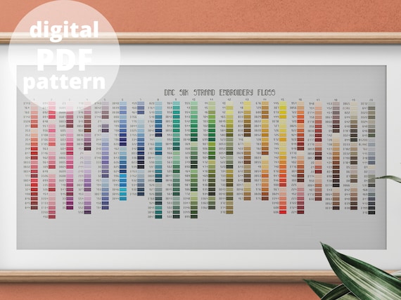 Dmc Color Chart For Cross Stitch Threadcomplete Etsy Full Set Of 447