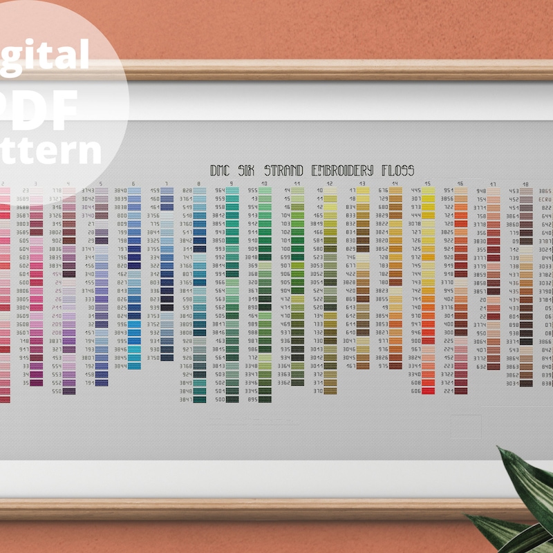 Dmc Floss Color Chart - Etsy