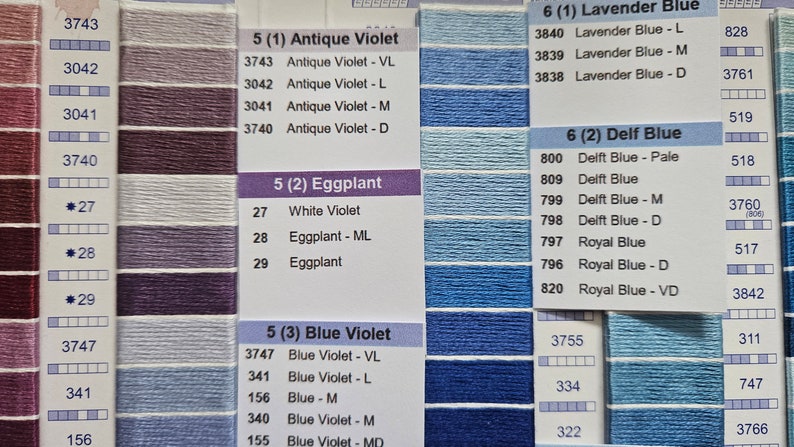 DMC Floss Embroidery Organization System Set: Printed Stitch Organizer ...