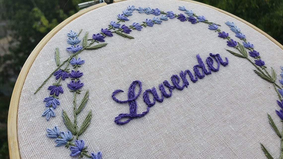 Lavander Hand Embroidery Pattern PDF Video Tutorial - Etsy
