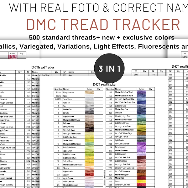 Dmc Floss Color Chart - Etsy