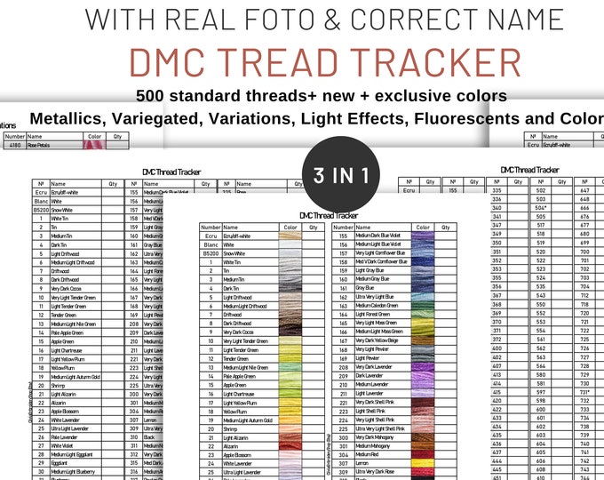 DMC Floss Embroidery Organization System | DMC Thread Charts PDF ...
