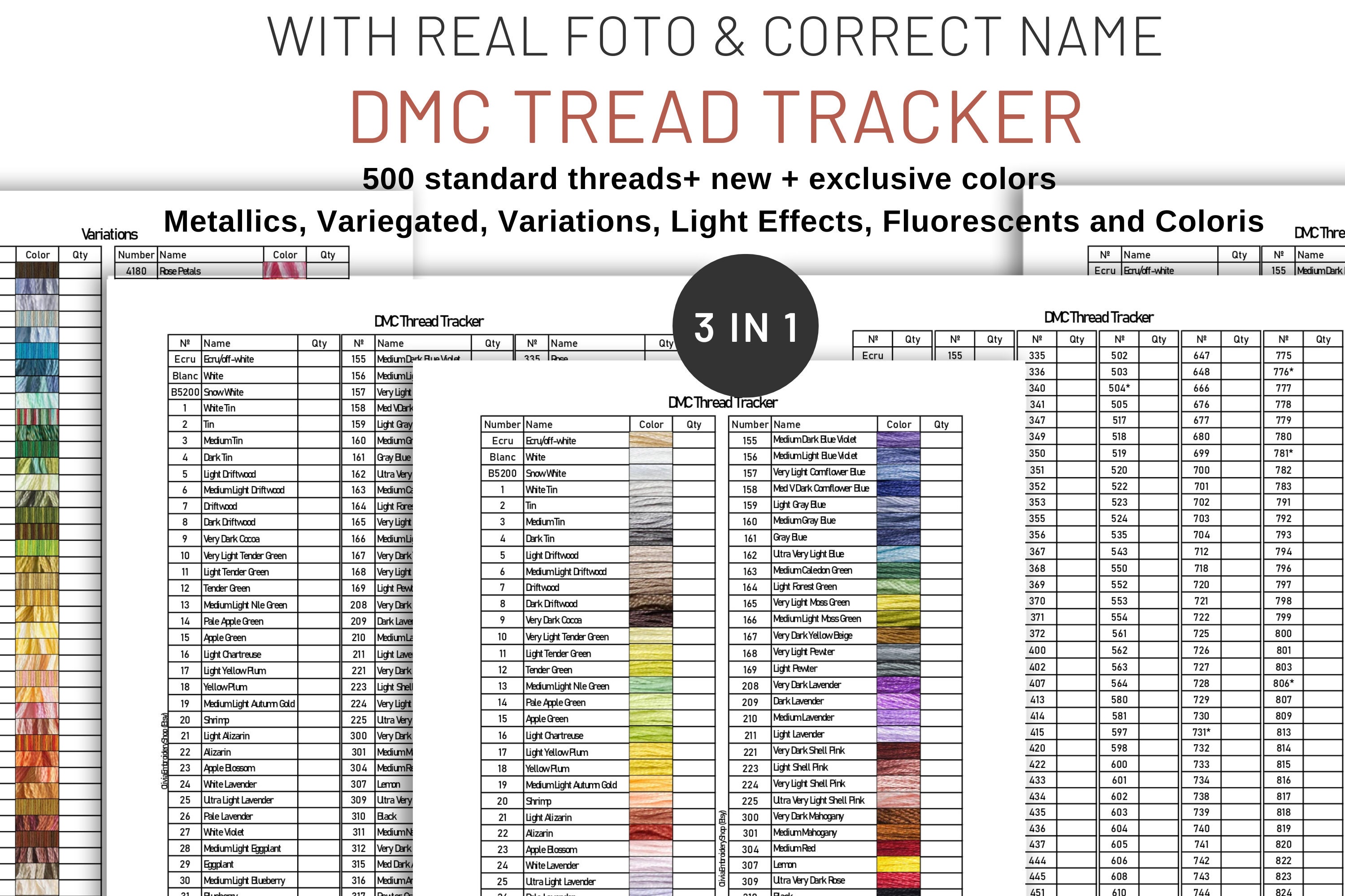 DMC Thread Charts PDF Instant Download Inventory DMC - Etsy Australia