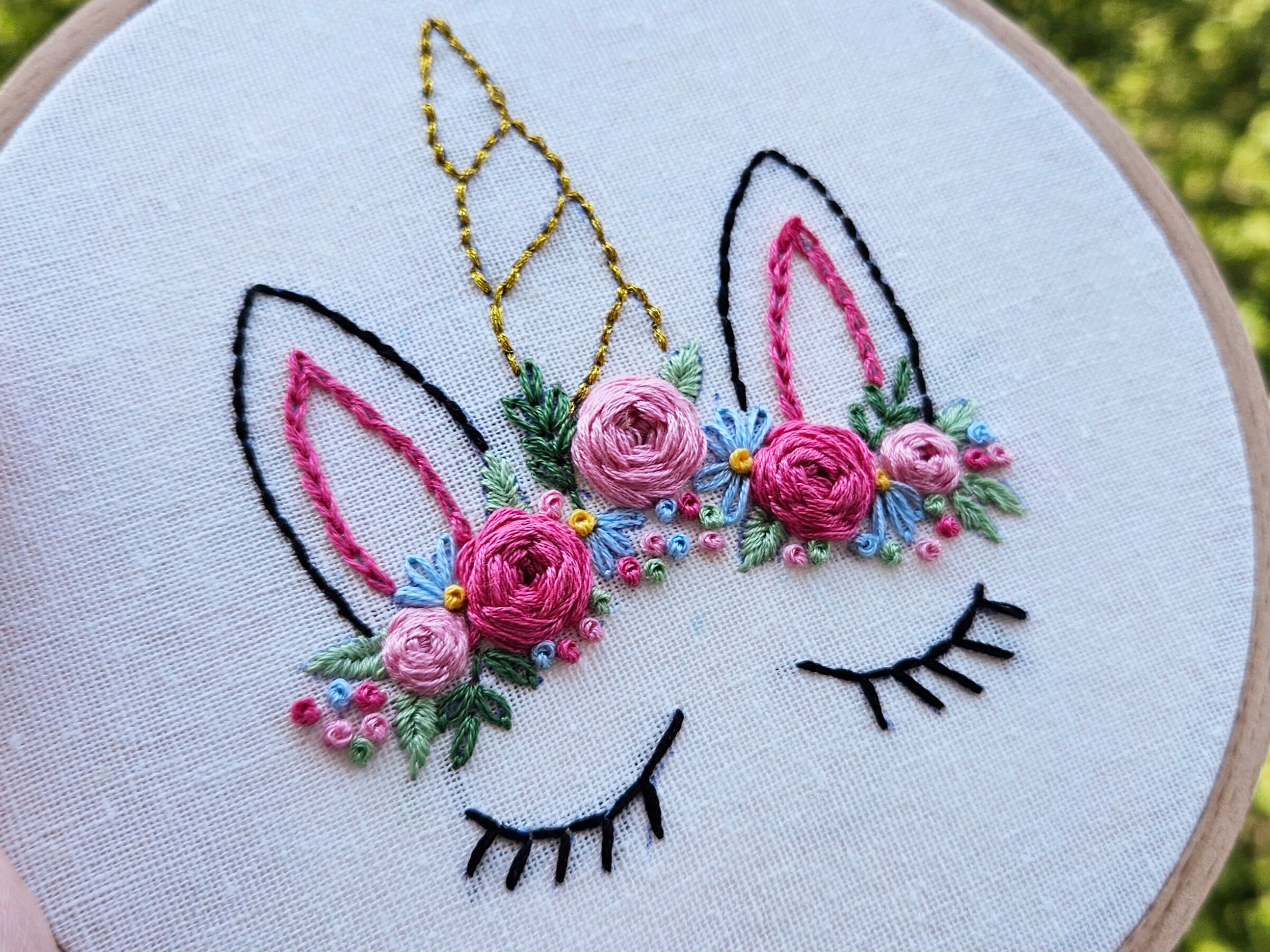 Unicorn Hand Embroidery Pattern for Beginner, PDF Pattern+ Video ...
